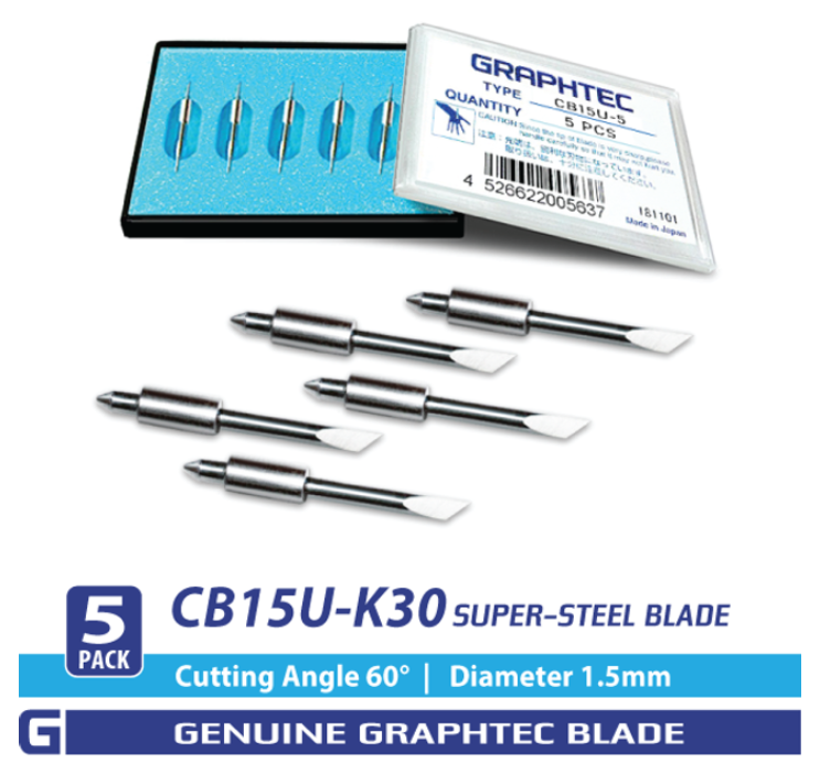 Buy GRAPHTEC Cb15U-K30 Super-Steel Blade - 60°/ 1.5Mm For Fc, Fcx Series - Cb15U-K30-5 Pack ...